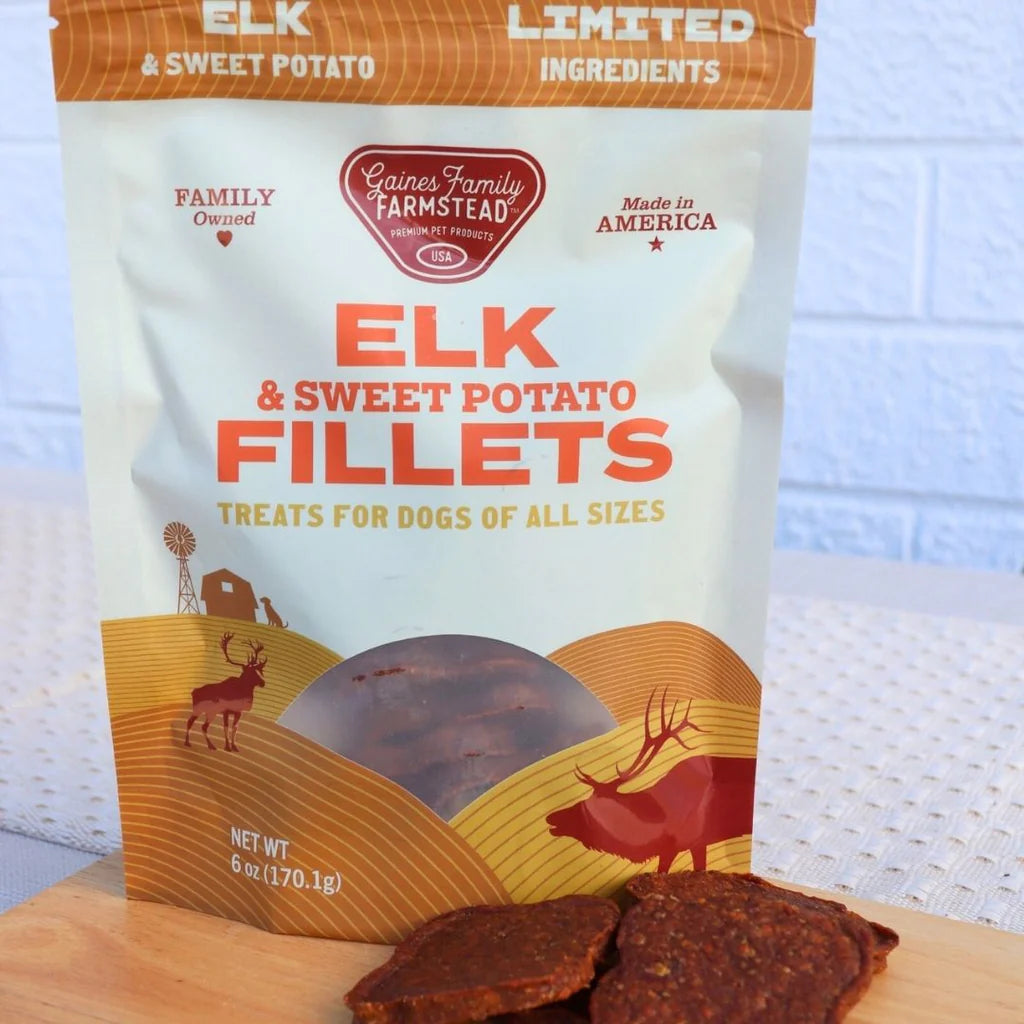 Gaines Family Farmstead Elk & Sweet Potato Fillets Dog Treats, 6 oz ...