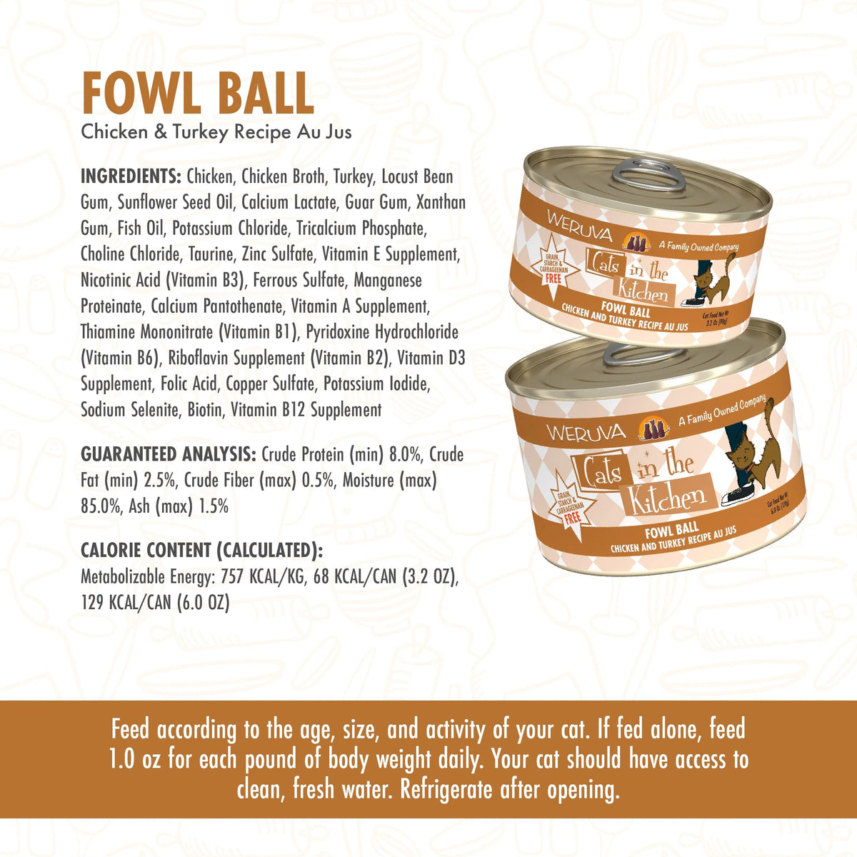 Weruva Cats in the Kitchen Fowl Ball Chicken and Turkey Recipe Au Jus ...