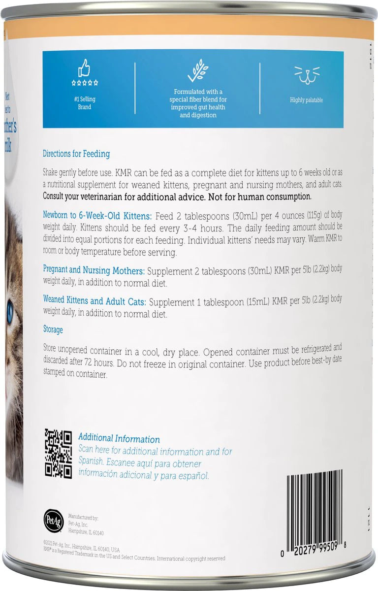 PetAg KMR Liquid Milk Supplement for Kittens, 11 oz – Pet Paradise ...