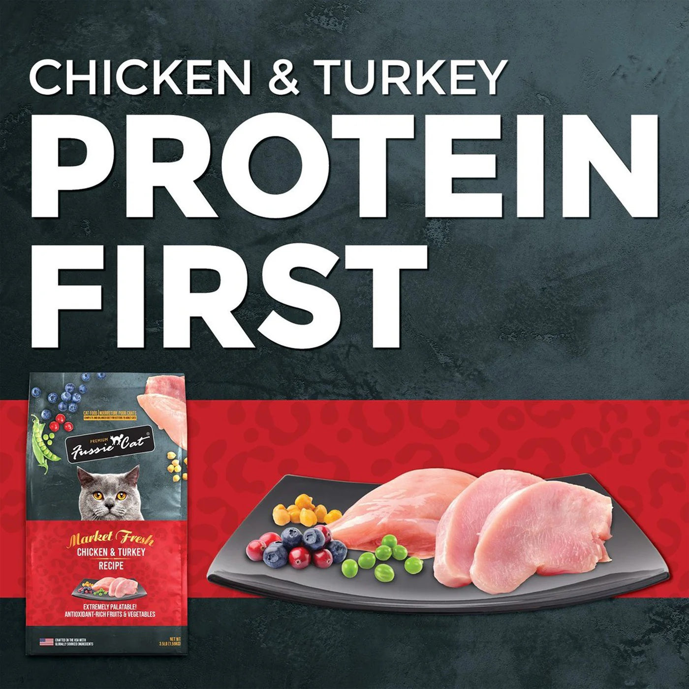 Fussie Cat Market Fresh Chicken & Turkey Recipe Dry Cat Food – Pet ...
